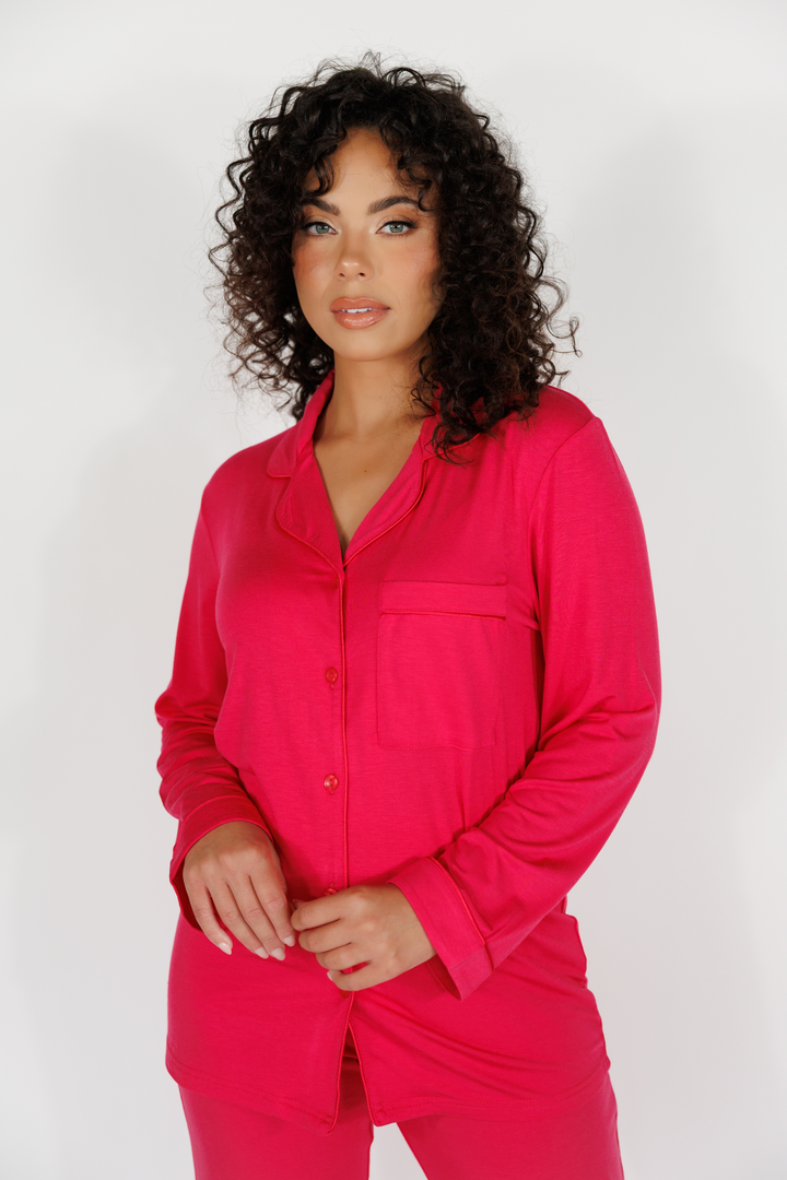 Electric Raspberry Long Sleeve & Pant Pajama Set – In My Sundays
